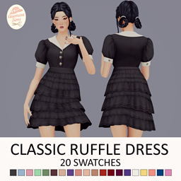 Classic Ruffle Dress - The Sims 4 Create a Sim - CurseForge
