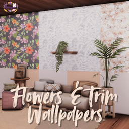 Flowers & Trim — Sims 4 Floral Wallpapers Pack (20 Swatches) - Files ...