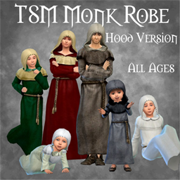 TSM Medieval Monk Robe with Hood for All Ages - The Sims 4 Create a Sim ...