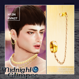 Double Hoop Linked Chain Earring Cuff Set (Left/Right Earrings) - The ...