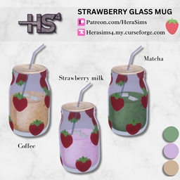 Strawberry glass mug - set - The Sims 4 Build / Buy - CurseForge
