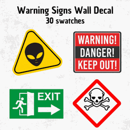 Warning signs Wall Decal - The Sims 4 Build / Buy - CurseForge