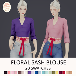 Floral Sash Blouse - Gallery - The Sims 4 Create a Sim - CurseForge