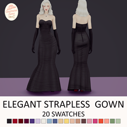 Elegant Strapless Gown - The Sims 4 Create a Sim - CurseForge