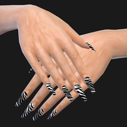 Zebra print long nails - The Sims 4 Create a Sim - CurseForge