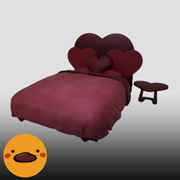MH Heart Double Bed and Side Table - inZOI Build Mode - CurseForge