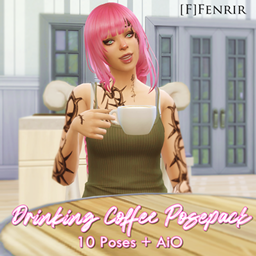 [F] Drinking Coffee Posepack - The Sims 4 Mods - CurseForge