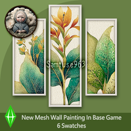 HQ Minimalist Plant Triptych #4 Sellable Extra B Samtuse963 - The Sims 4 Build / Buy - CurseForge