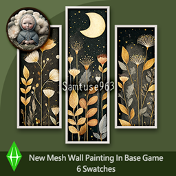 HQ Abstract Flower Triptych #6 Sellable Extra B Samtuse963 - The Sims 4 Build / Buy - CurseForge