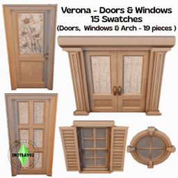 Verona - Doors & Windows ( recolore + stained glass ) - The Sims 4 ...