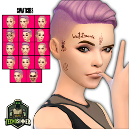 Face tattoo pack by TecnoSimmer - The Sims 4 Create a Sim - CurseForge