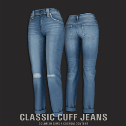 GoldFish Classic Cuff Jeans 👖 - File - The Sims 4 Create a Sim - CurseForge