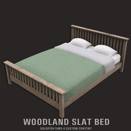 GoldFish Woodland Slat Bed 🛏️ - The Sims 4 Build / Buy - CurseForge