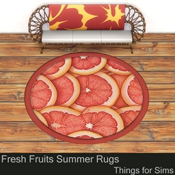 Summer Round Rugs Fresh Fruits - The Sims 4 Build / Buy - CurseForge