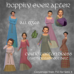Happily Ever After - Celtic Tartan Dress - The Sims 4 Create a Sim ...