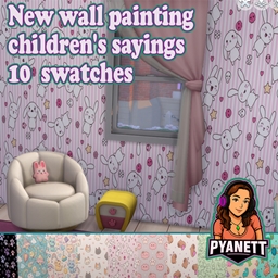 Wall painting children's sayings by Pyanett - The Sims 4 Build / Buy ...