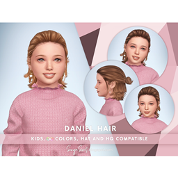 SONYASIMS - DANIEL HAIR FOR FEMALES (NO BANGS) KIDS - Files - The Sims ...