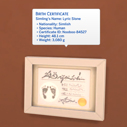 Advanced Birth Certificates - Gallery - The Sims 4 Mods - CurseForge