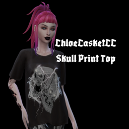 Goth Gothic Skull Graphic Tee - The Sims 4 Create a Sim - CurseForge