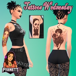 Wednesday Tattoos - tattoo.MerlinaDEC25Final.zip - The Sims 4 Create a ...