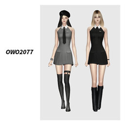 OWO2077 - Chic Halter Neck Tie Dress - The Sims 4 Create a Sim - CurseForge