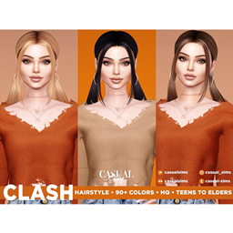 CasualSims - Clash Hairstyle - With Frontal Strands - The Sims 4 Create ...