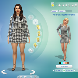 Custom Styled Look: Who's In Houndstooth - The Sims 4 Create a Sim ...