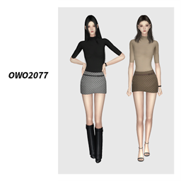 OWO2077 - Mock Neck Mini Skirt Outfit - The Sims 4 Create a Sim ...