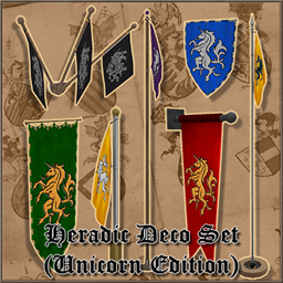 Medieval Heraldic Deco Set (Unicorn Edition) - The Sims 4 Build / Buy ...