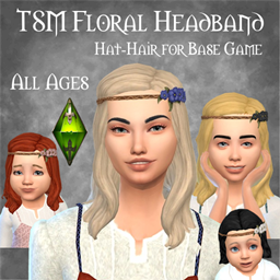 TSM Floral Headband with Hair (Hat-Hair for base game) - The Sims 4 ...