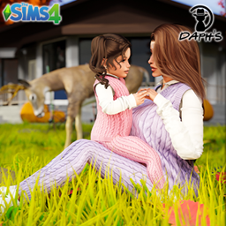 Mother and Daughter Sweater Vest and Leggings S153 - S154 - S155 - S156 - The Sims 4 Create a ...