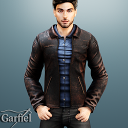 Adult - Distressed leather jacket with denim shirt - Gallery - The Sims ...