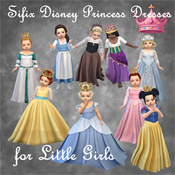 Sifix Disney Princess Dresses for Little Girls - The Sims 4 Create a ...