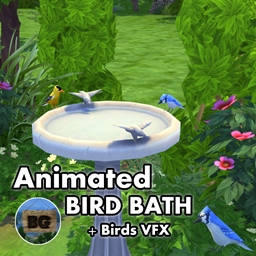 Animated Bird Bath + Bird VFX ~ Birds ~ Animal ~ Pet - The Sims 4 Build ...