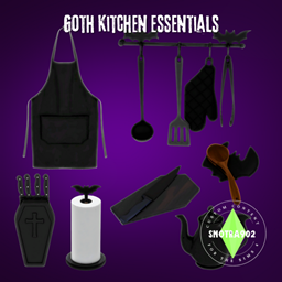 Goth Kitchen Essentials - The Sims 4 Build / Buy - CurseForge