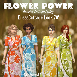 DressCottage//Recolor Look 70'//CottageLiving - The Sims 4 Create a Sim ...