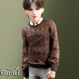 Child - Cozy cable knit sweater with collar - The Sims 4 Create a Sim ...