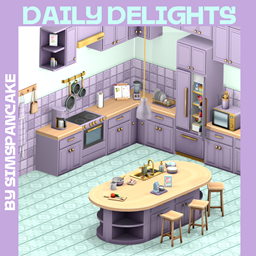 Daily Delights CC Kit (Maxis Match Kitchen Set) - The Sims 4 Build ...