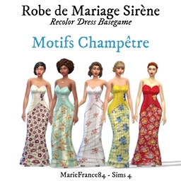 Mermaid wedding Dress//Look Rural//recolor dress basegame - The Sims 4 ...