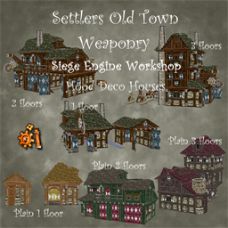 Medieval Old Town Hood Deco Houses - Siege Engine Workshop Set ...