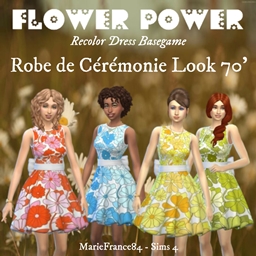 Ceremony Dress//Look 70'//Recolor dress basegame - The Sims 4 Create a ...