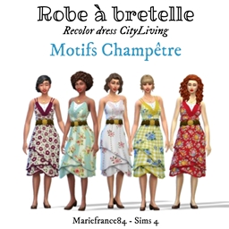 Strapless Dress//Look rural//Recolor dress Cityliving - The Sims 4 ...