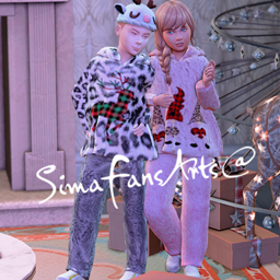 Cozy fur pajama with New Year's prints - SF_KidsFurPijamas.zip - The ...