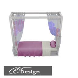 Four-poster bed with a floral pattern. - Files - The Sims 4 Build / Buy ...