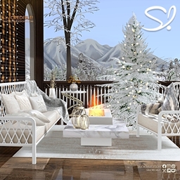 Glacial Gazebo Living Area White -Room ︎ ︎ - Gallery - The Sims 4 Rooms ...