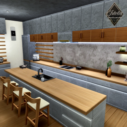 Modern Kitchen - Perspective | No CC - The Sims 4 Rooms / Lots - CurseForge