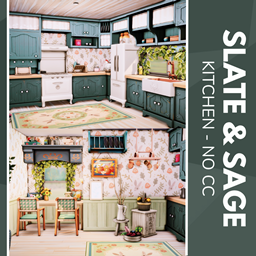 Slate & Sage - No CC - Slate and sage by Mini.zip - The Sims 4 Rooms ...