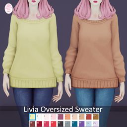 Livia Oversized Sweater - Weather Set - The Sims 4 Create a Sim ...