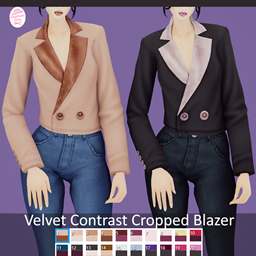 Velvet Contrast Cropped Blazer - The Sims 4 Create a Sim - CurseForge