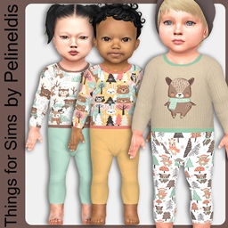 Infants Forest Animals Winter Pajamas - Files - The Sims 4 Create a Sim ...